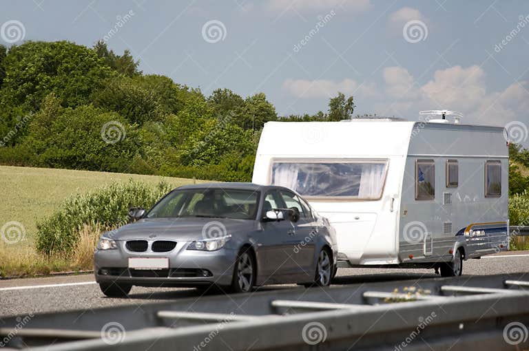 Car with caravan stock photo. Image of expedition, campsite - 10028282
