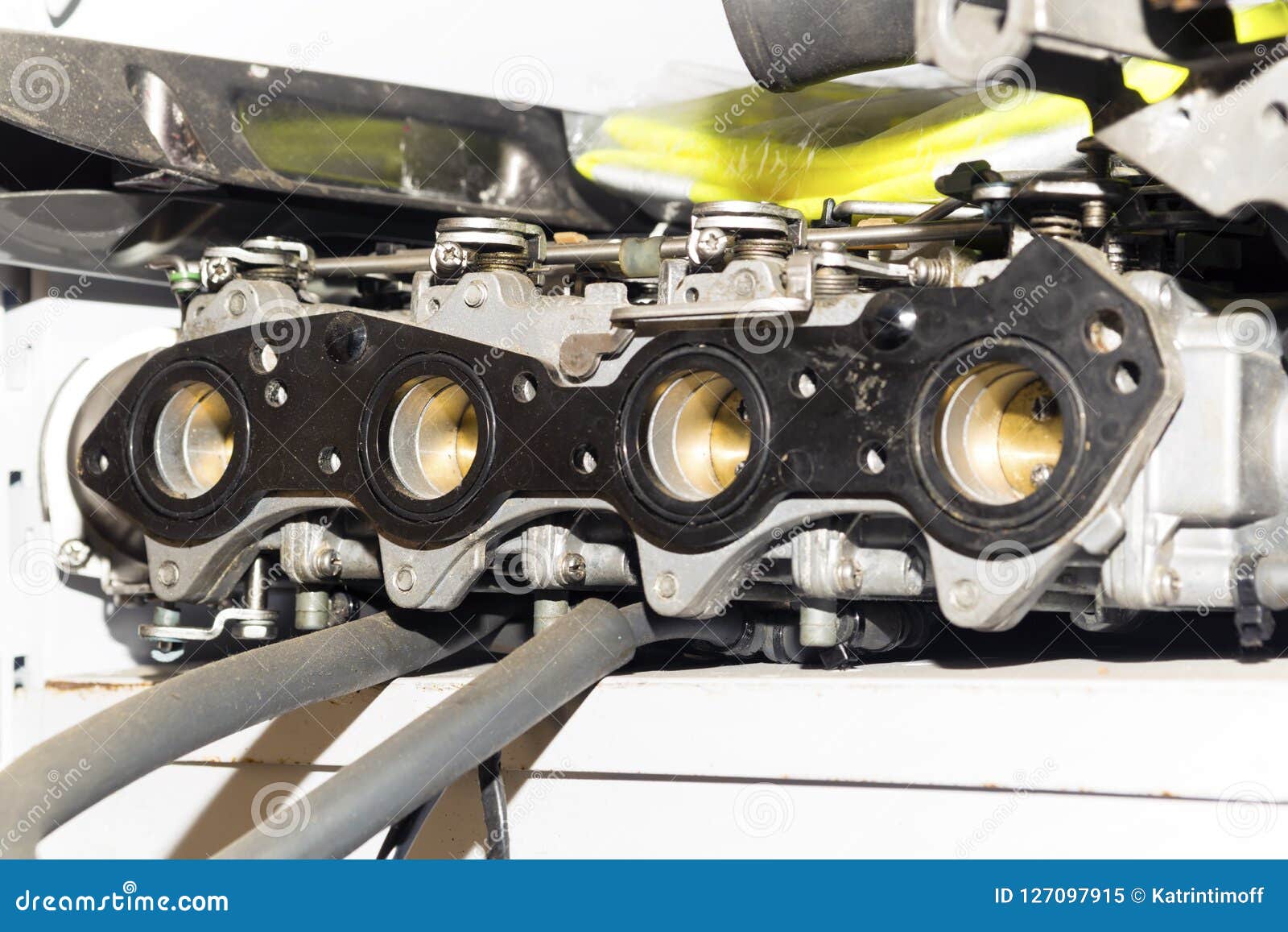 Car Carburator,engine Intake Side Receiver Closeup Stock Image - Image ...