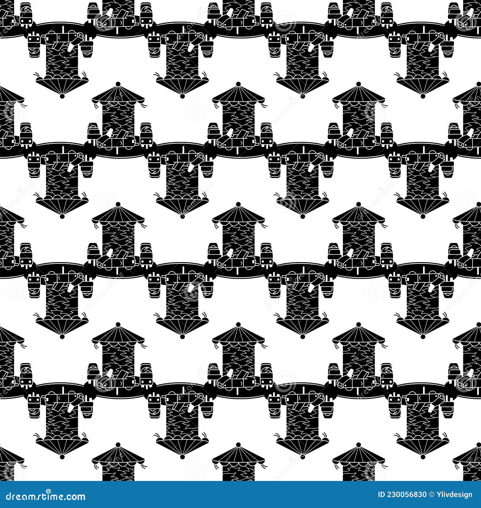 Car Carousel Pattern Seamless Vector Stock Vector - Illustration of ...
