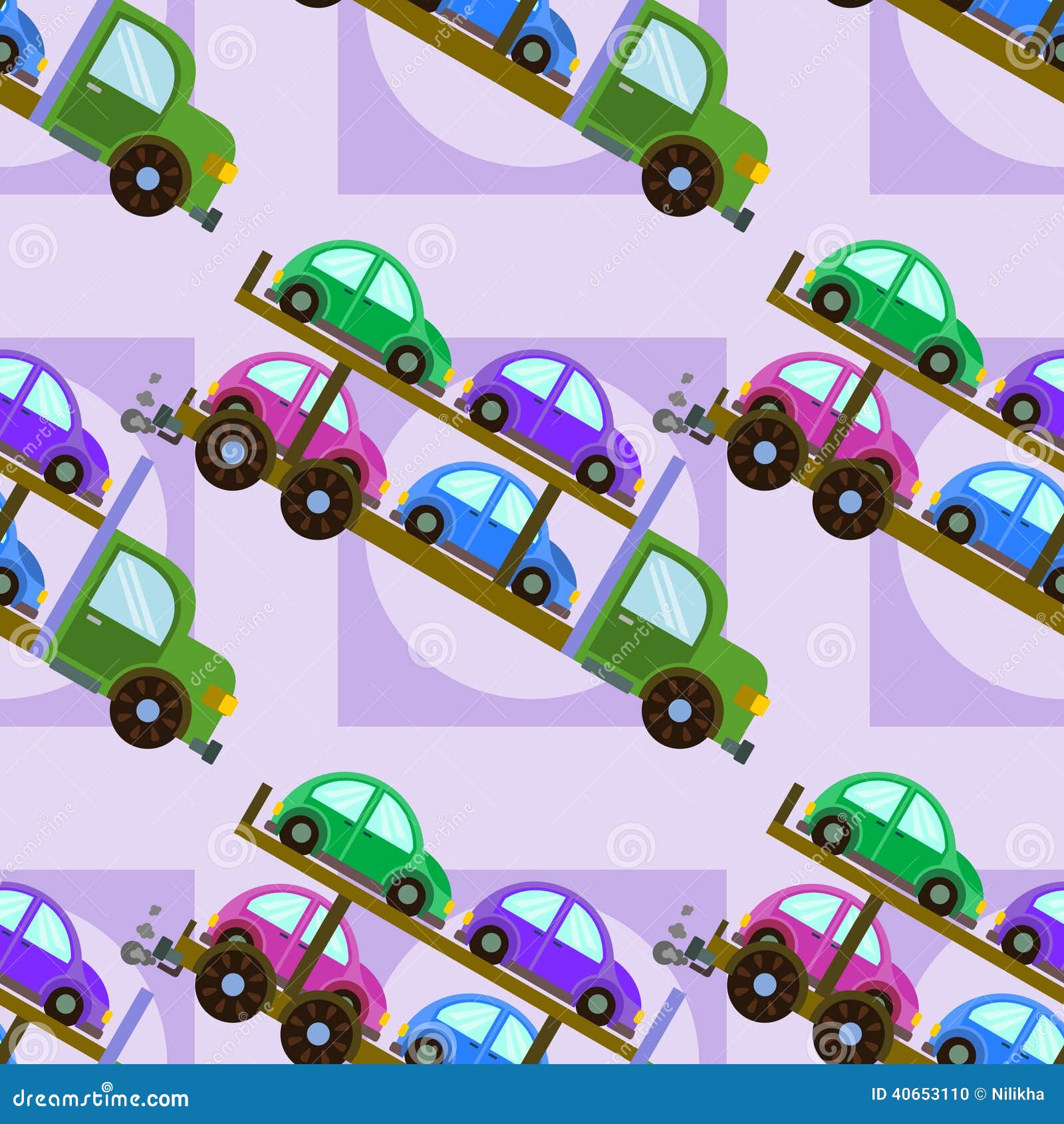 Car Carrier Seamless Background Design Stock Illustration ...
