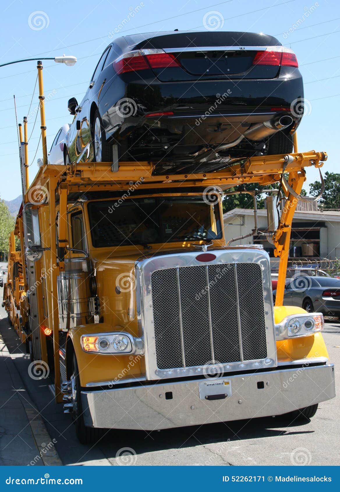 A Car Carrier Trailer, Known Variously As A Car-carrying Trailer, Car ...