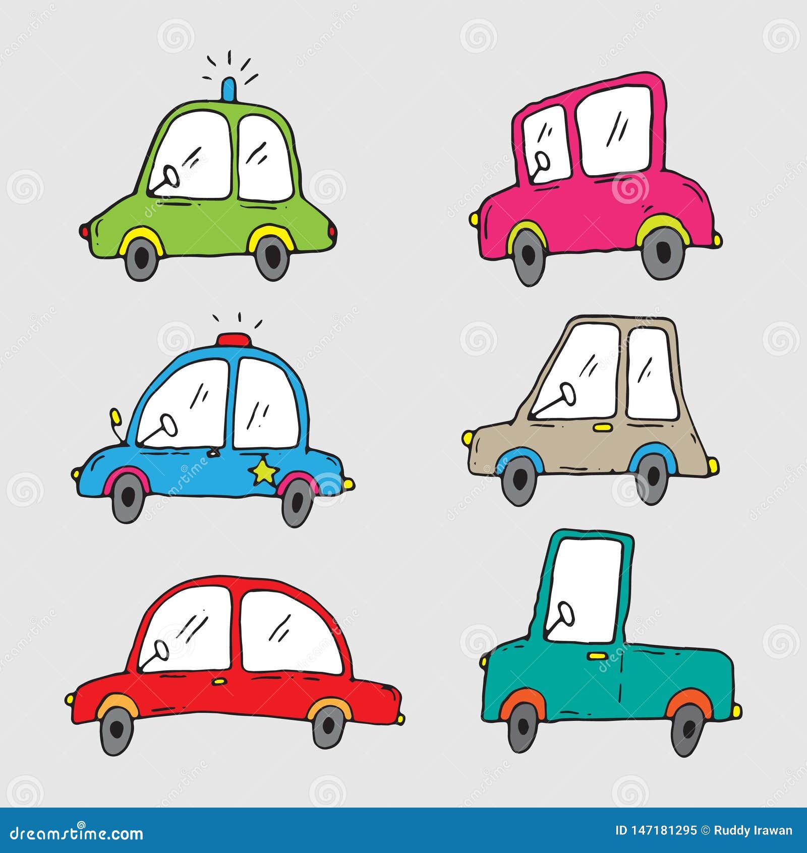 Car cartoon collection stock vector. Illustration of mini - 147181295