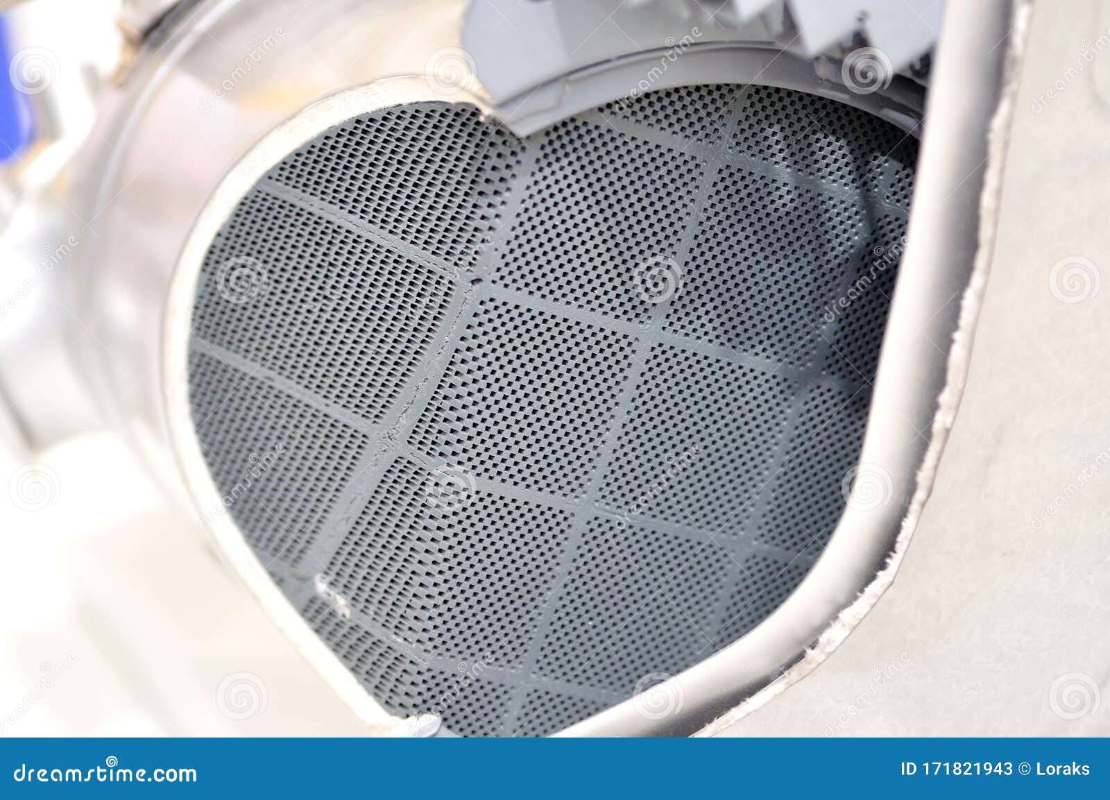 Car Catalyst with Ceramic Monolith Inside, Selective Focus Stock Image ...