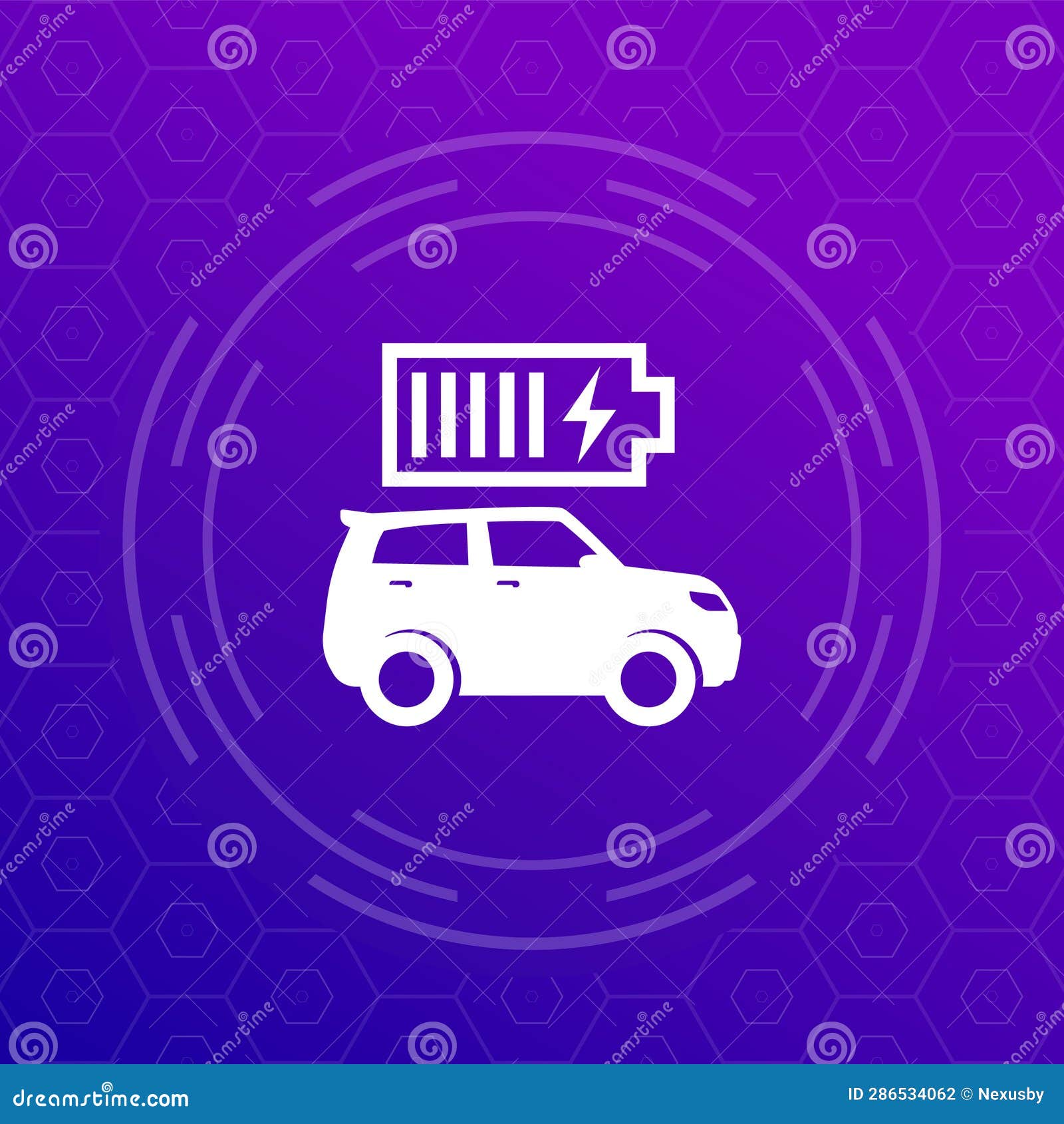 Car Charging a Battery Icon with Suv, Vector Stock Illustration ...