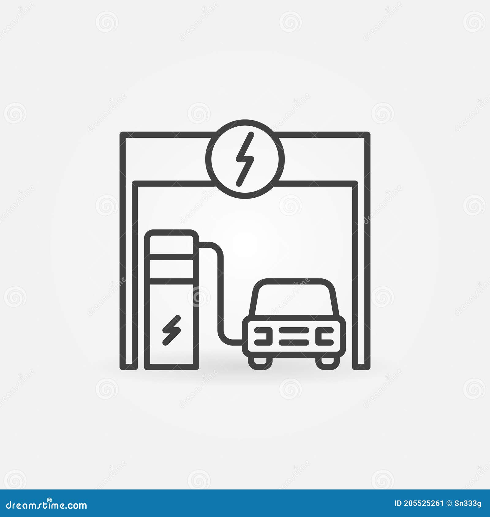 Car Charging at Electric Recharging Point Vector Icon Stock Vector ...