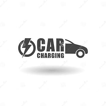 Car Charging Logo with Shadow Stock Vector - Illustration of logo ...
