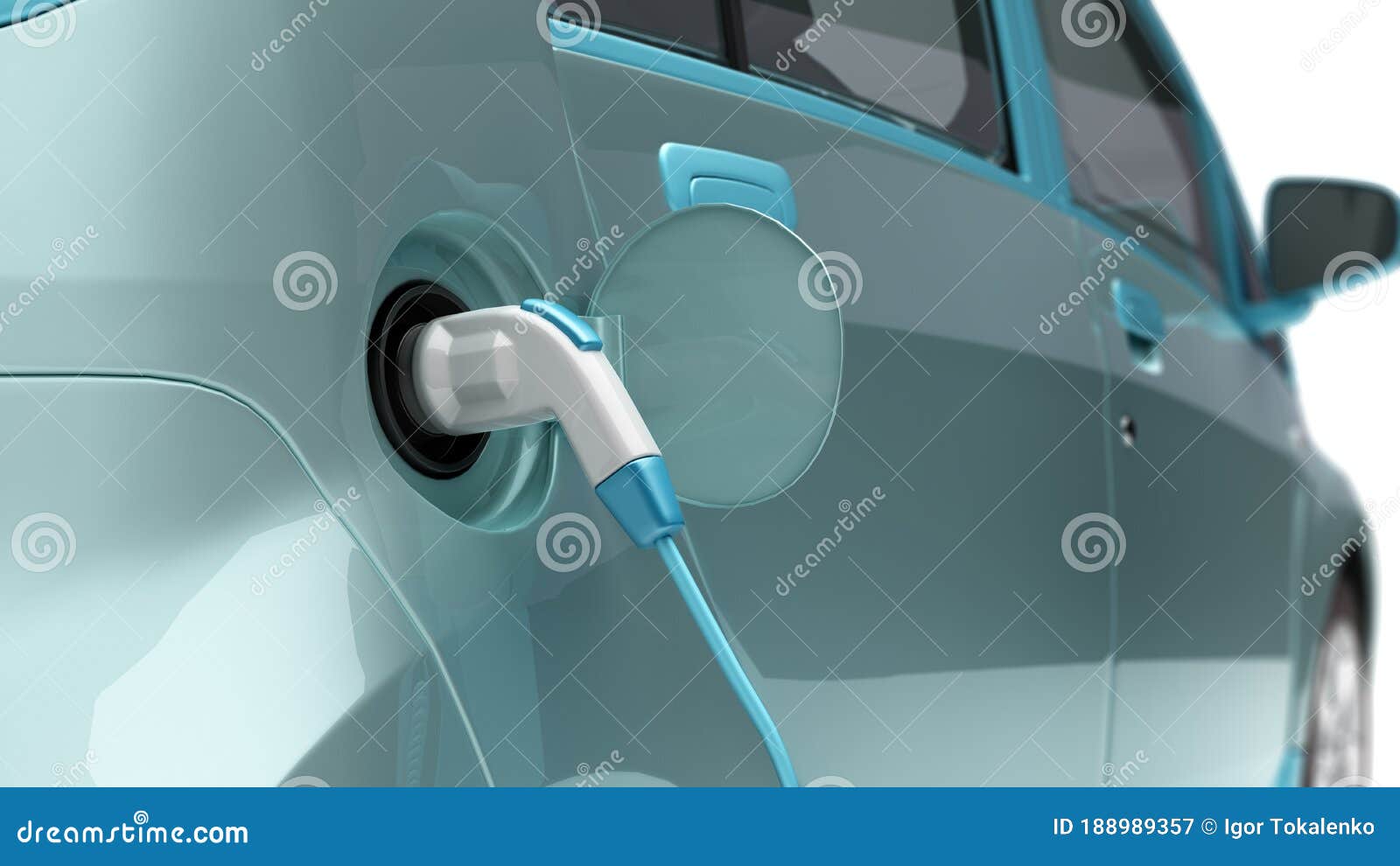 Car Charging Process Electric Car Connected To the Charging Station 3d ...