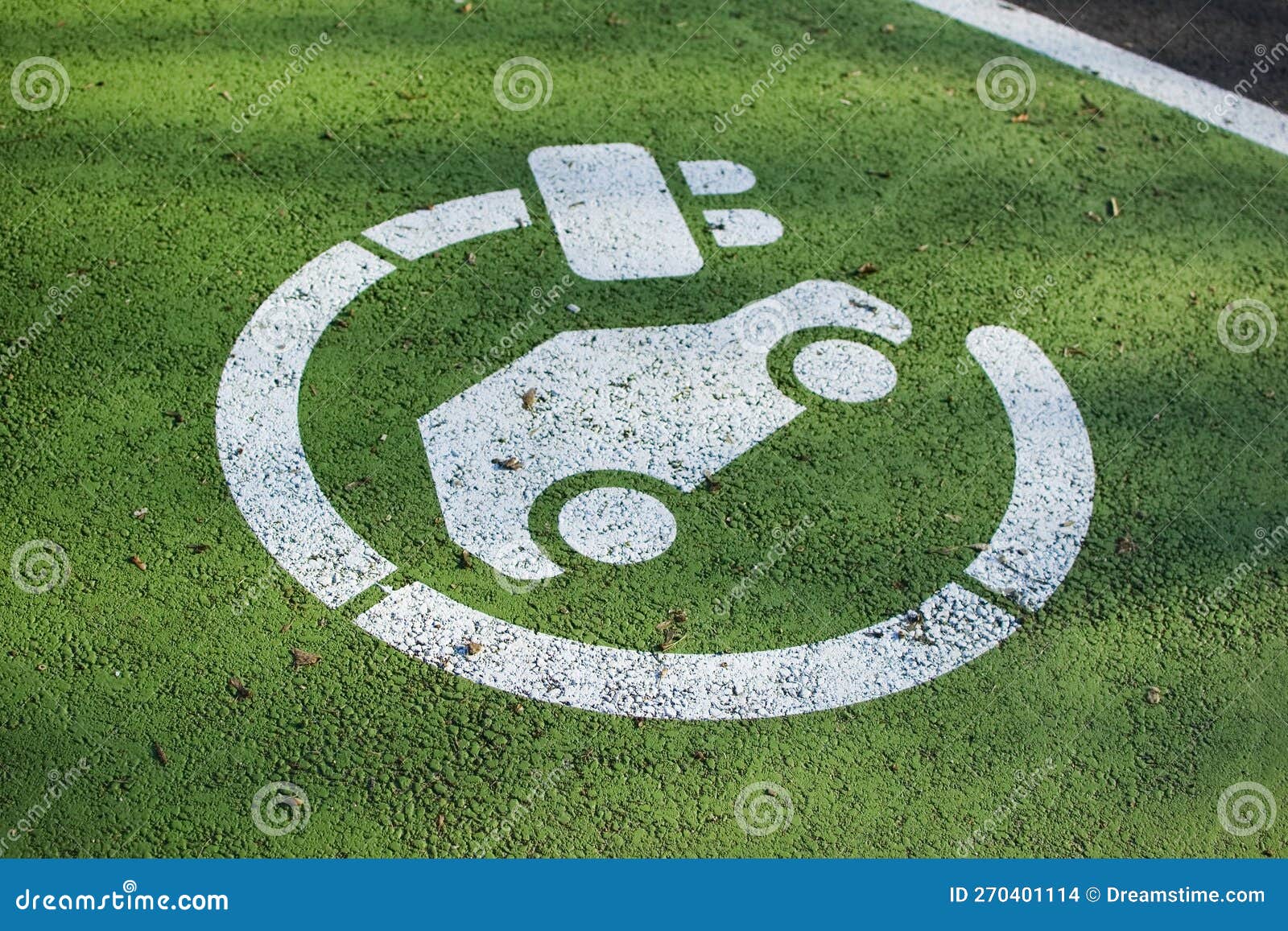 Car Charging Sign Painted on the Ground Stock Photo - Image of ...