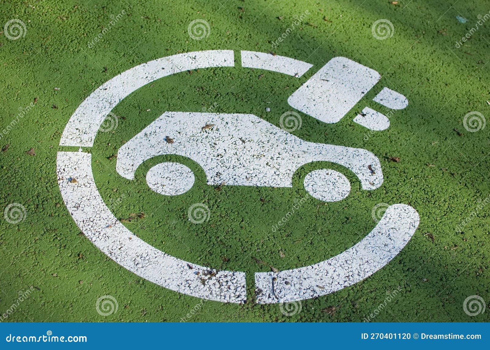 Car Charging Sign Painted on the Ground Stock Photo - Image of ...