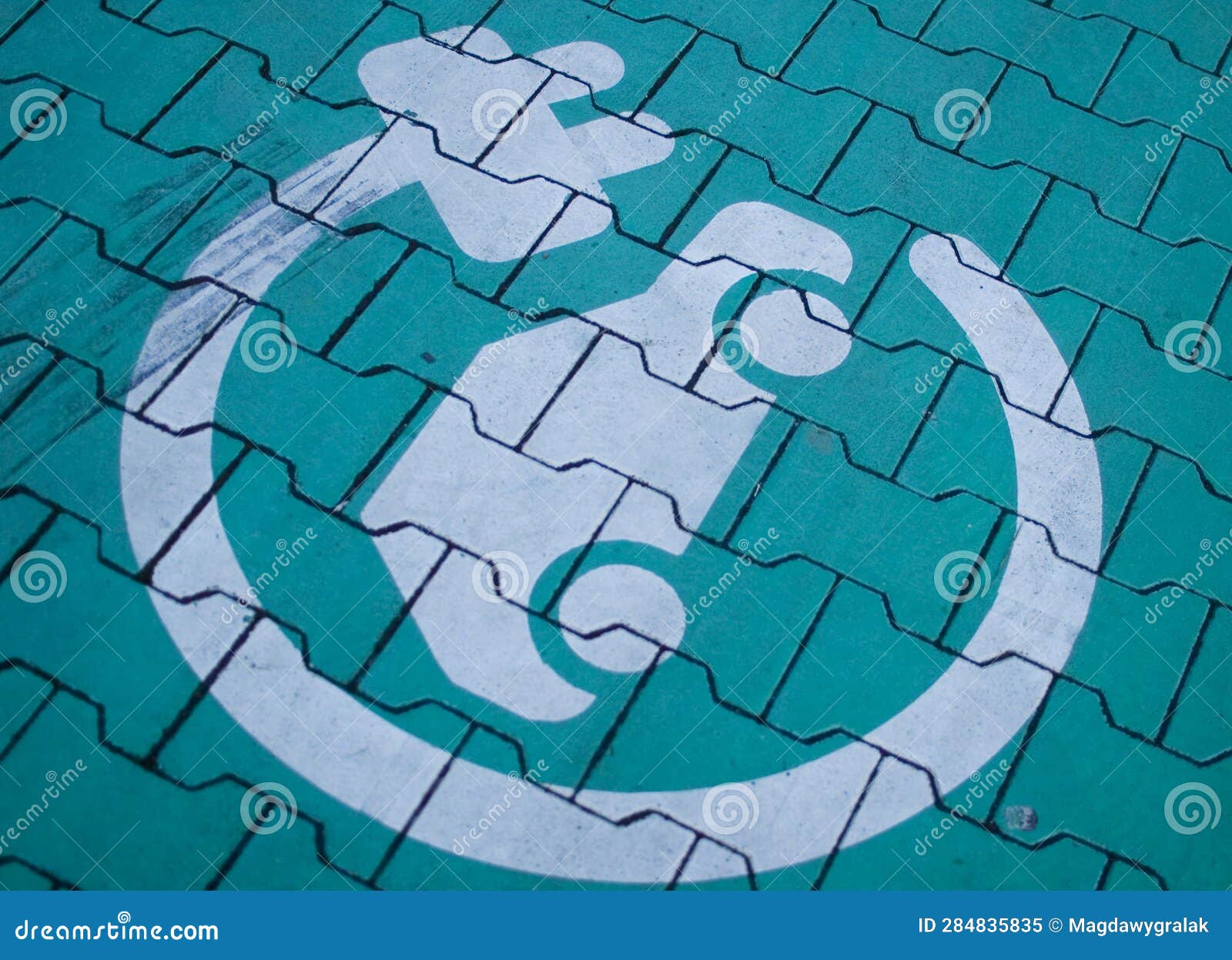 Car Charging Sign Painted on the Ground Stock Image - Image of ...