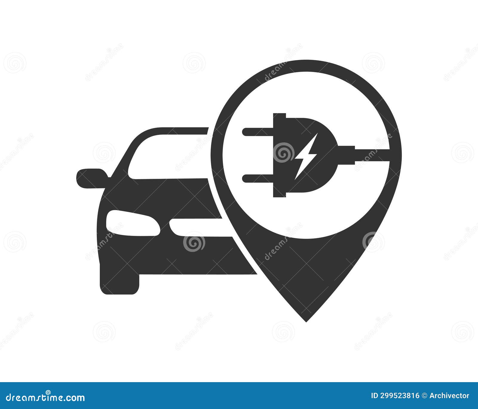 Car Charging Station on Map Pointer Graphic Icon Stock Vector ...