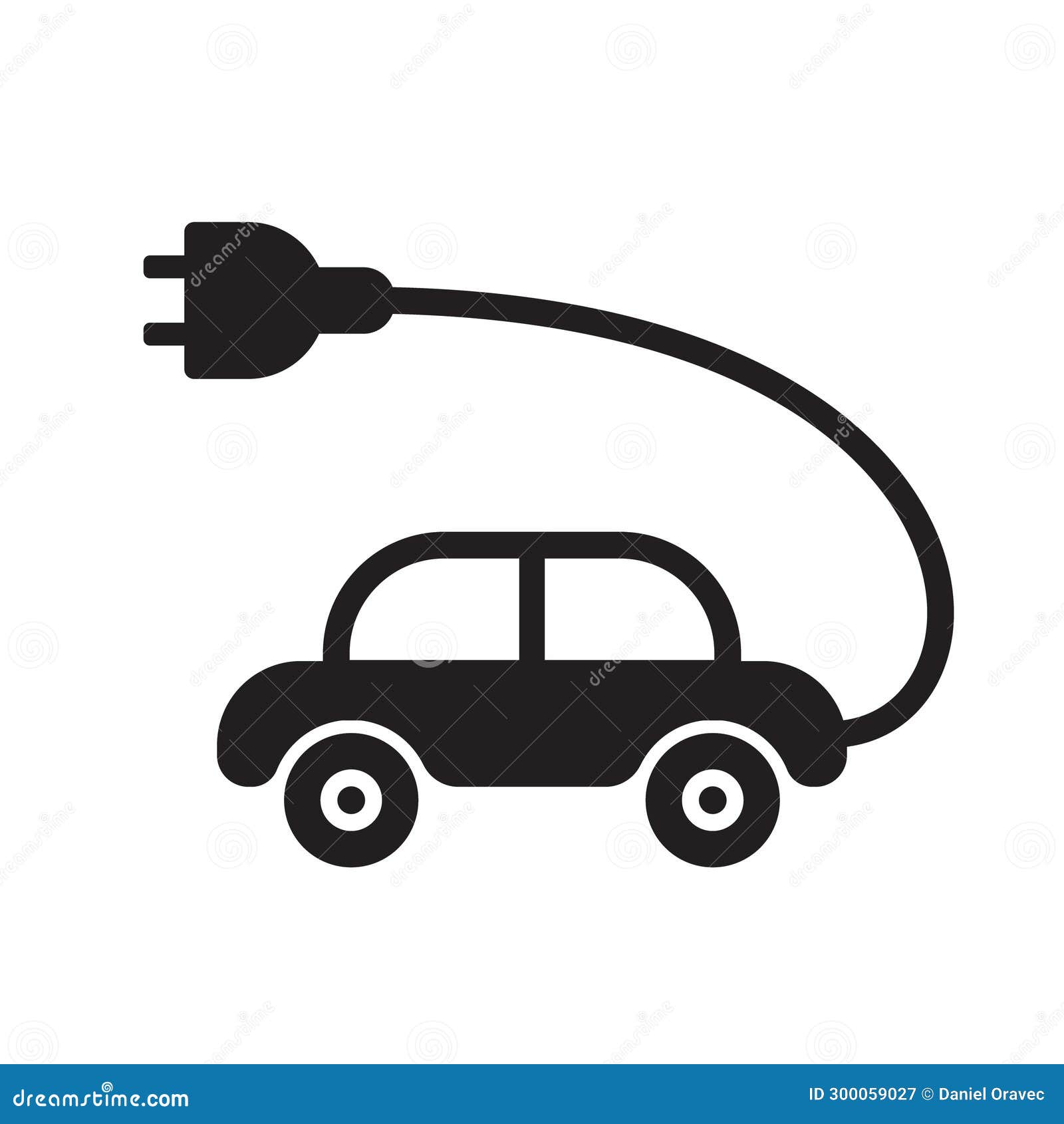 Car Charging Symbol, Vehicle with Plug Vector Isolated on White ...