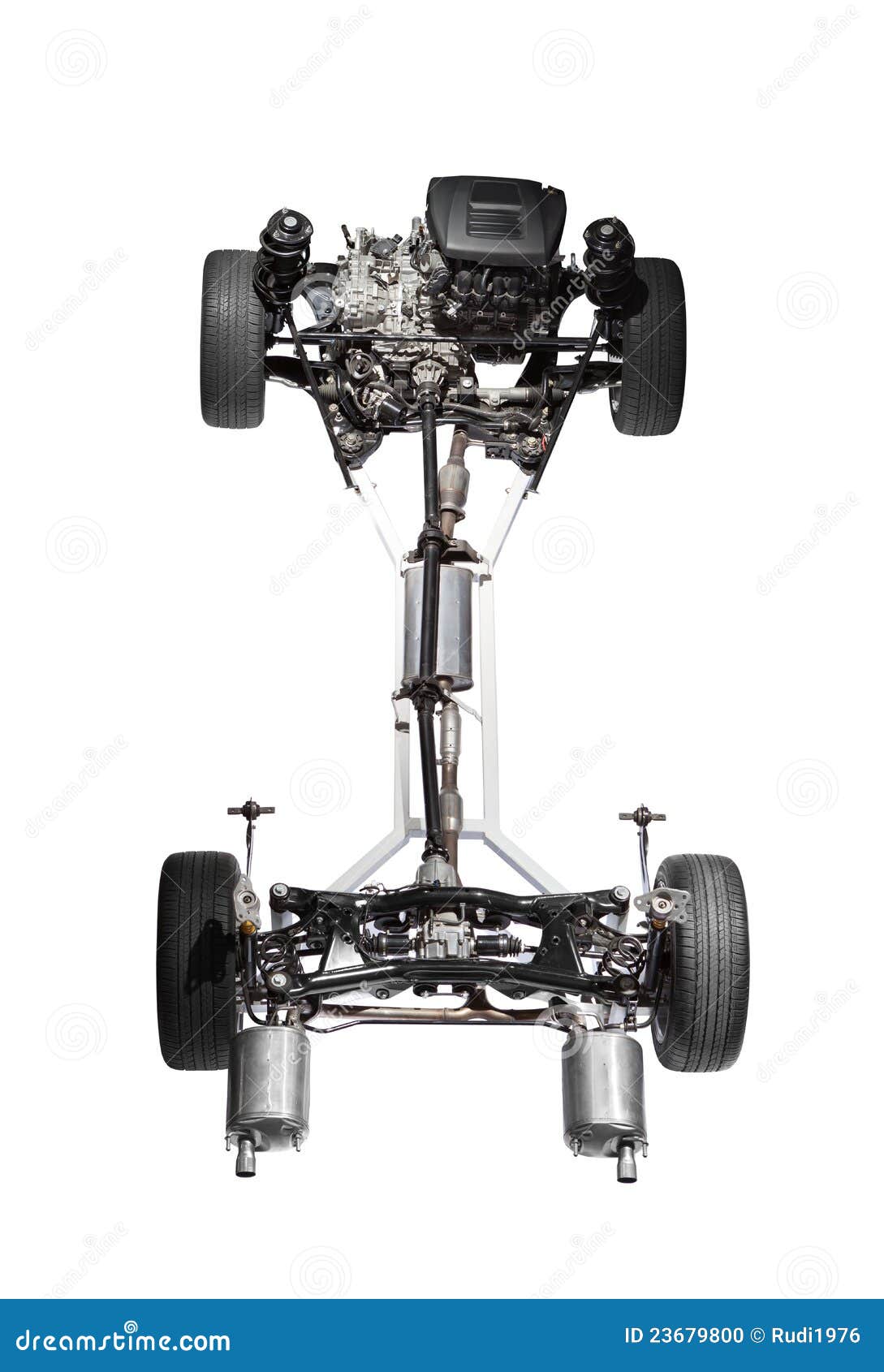 Car Chassis With Engine. Stock Photo - Image: 23679800