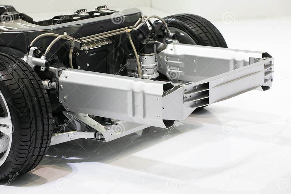 Car chassis with engine. stock photo. Image of isolated - 107236298