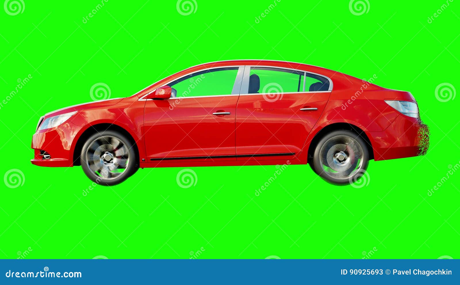 Car Chassis with Engine Isolate. Very Fast Driving. Auto Concept. Green ...