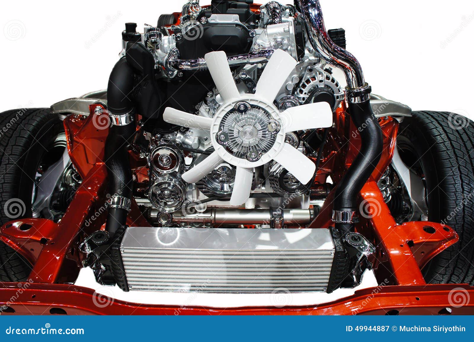 Car chassis with engine stock image. Image of body, detail - 49944887