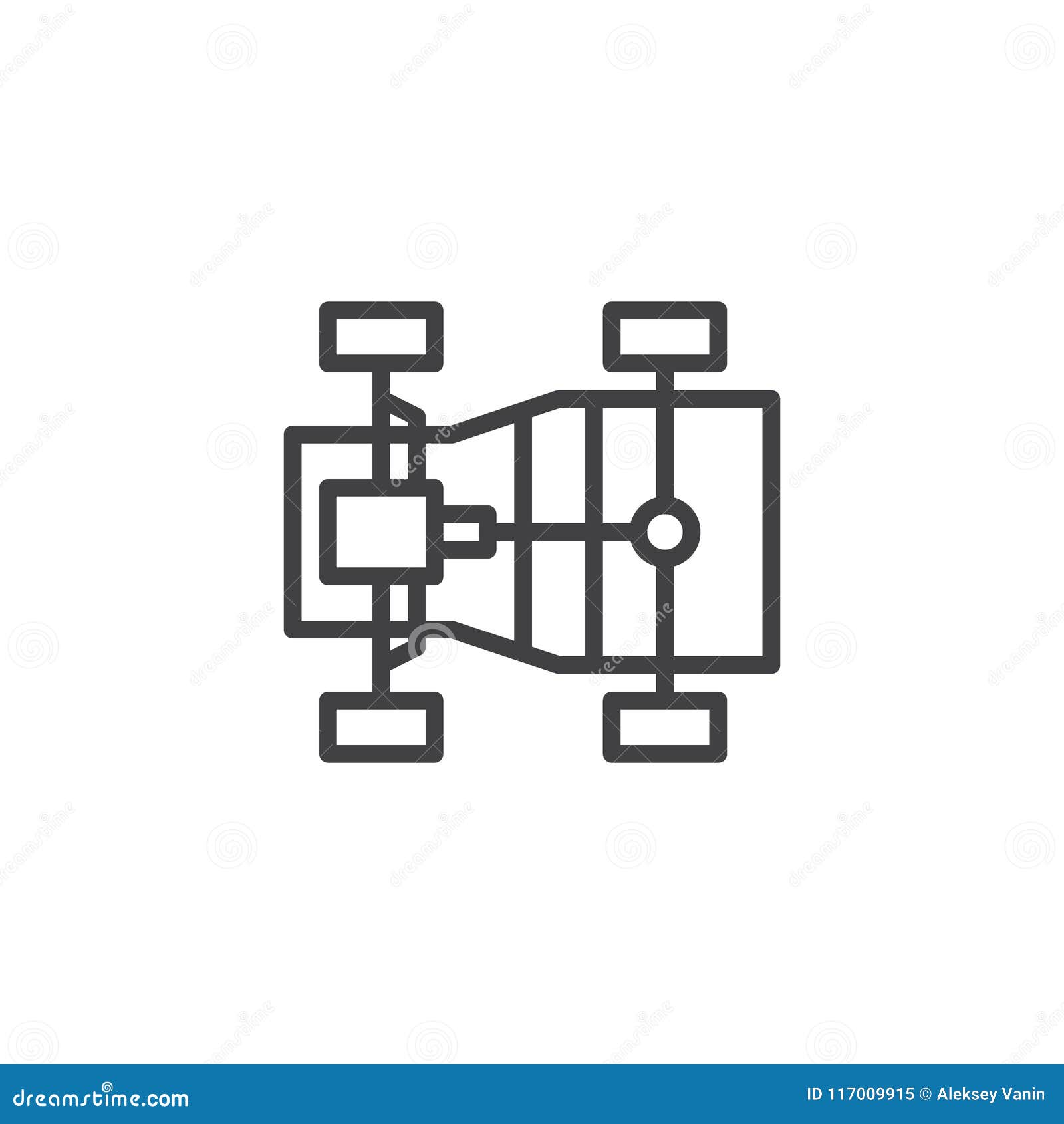 Car Chassis Outline Icon Stock Vector Illustration Of Transmission 117009915