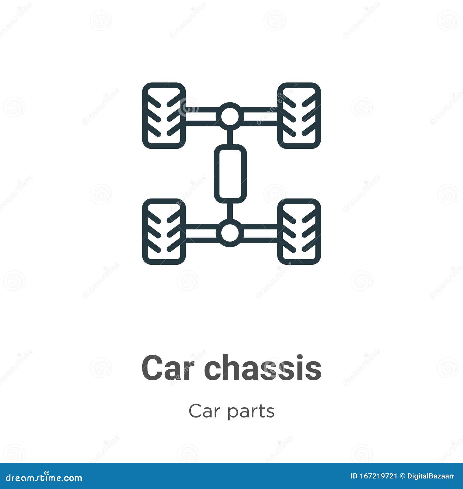 Car Chassis Outline Vector Icon Thin Line Black Car Chassis Icon Flat Vector Simple Element