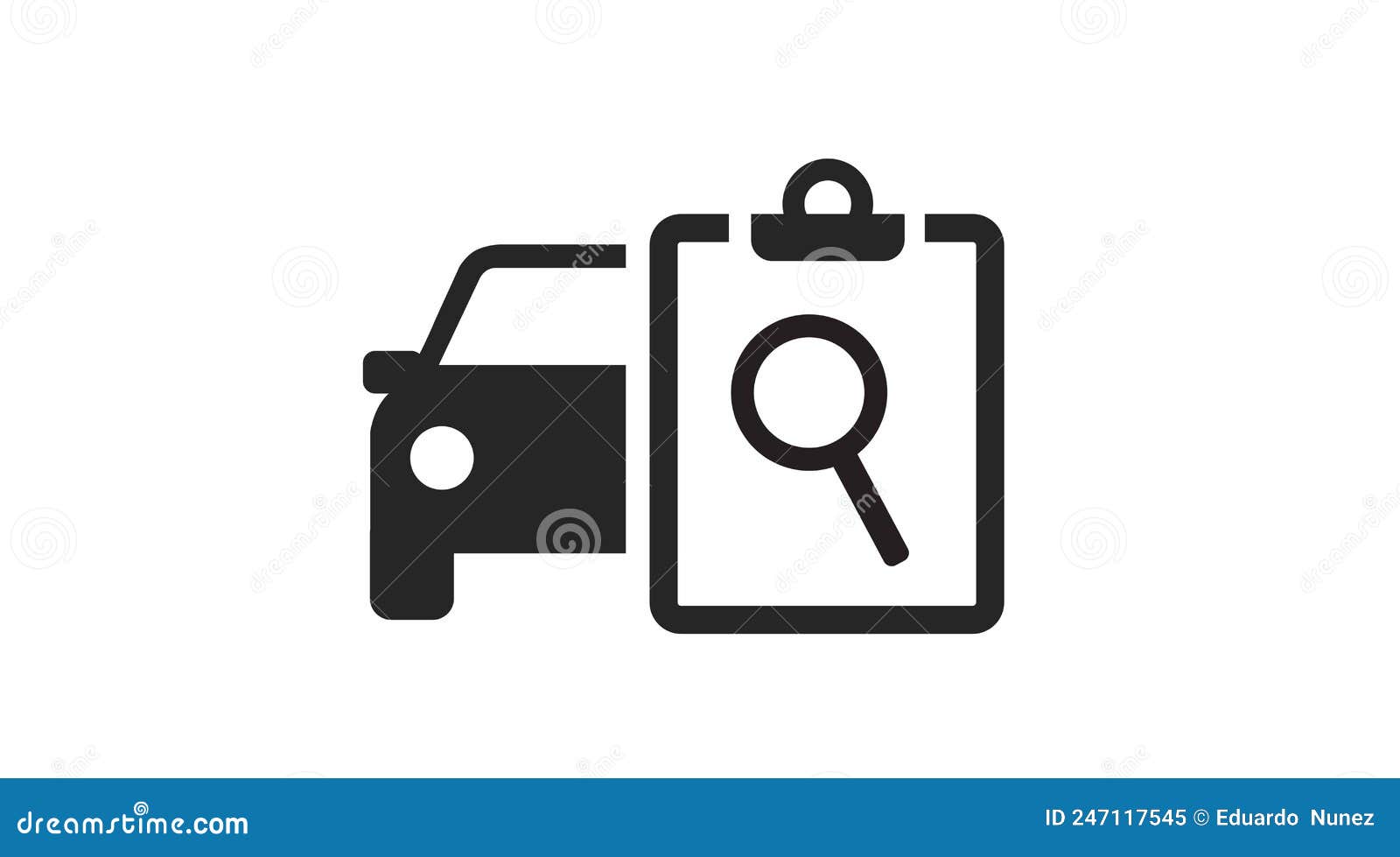 Car Check Icon. Black and White Vector Isolated Editable Stock Vector ...