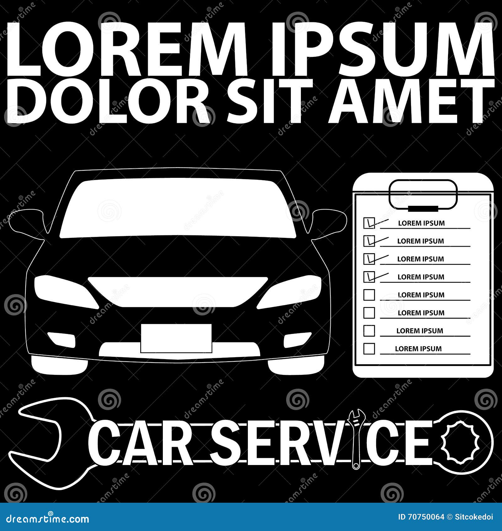 Car check stock vector. Illustration of examining, availability - 70750064