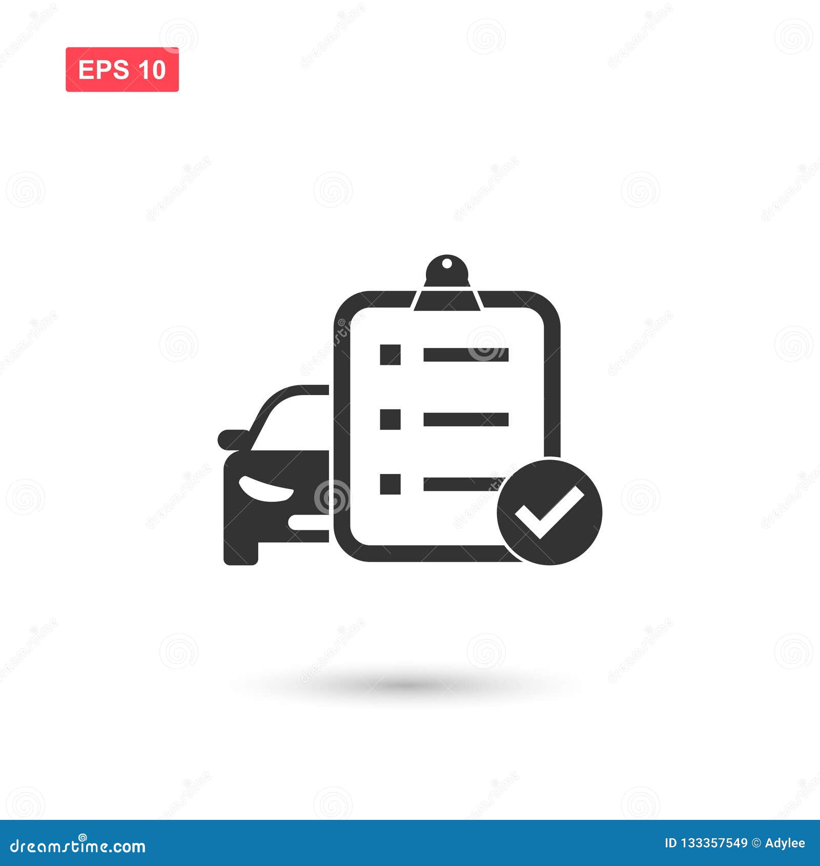 Car Checkup With Note And Checkmark Vector Isolated | CartoonDealer.com ...
