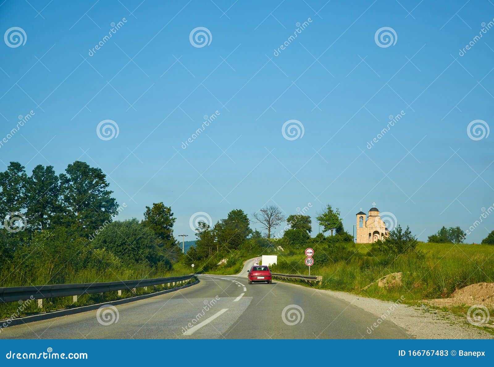 Car, church and road stock image. Image of church, faith - 166767483