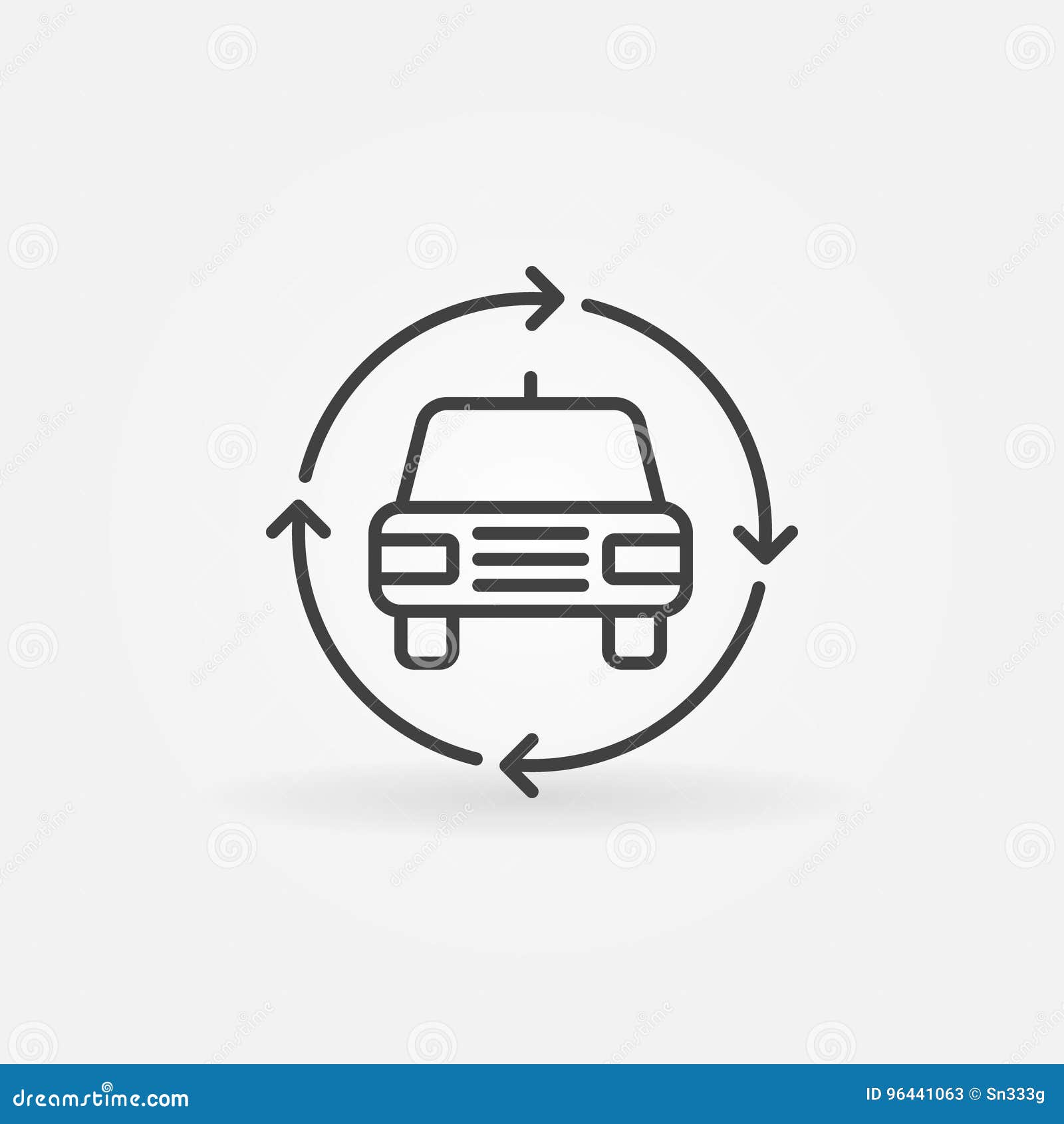 Car in Circular Arrows Icon Stock Vector - Illustration of carsharing ...