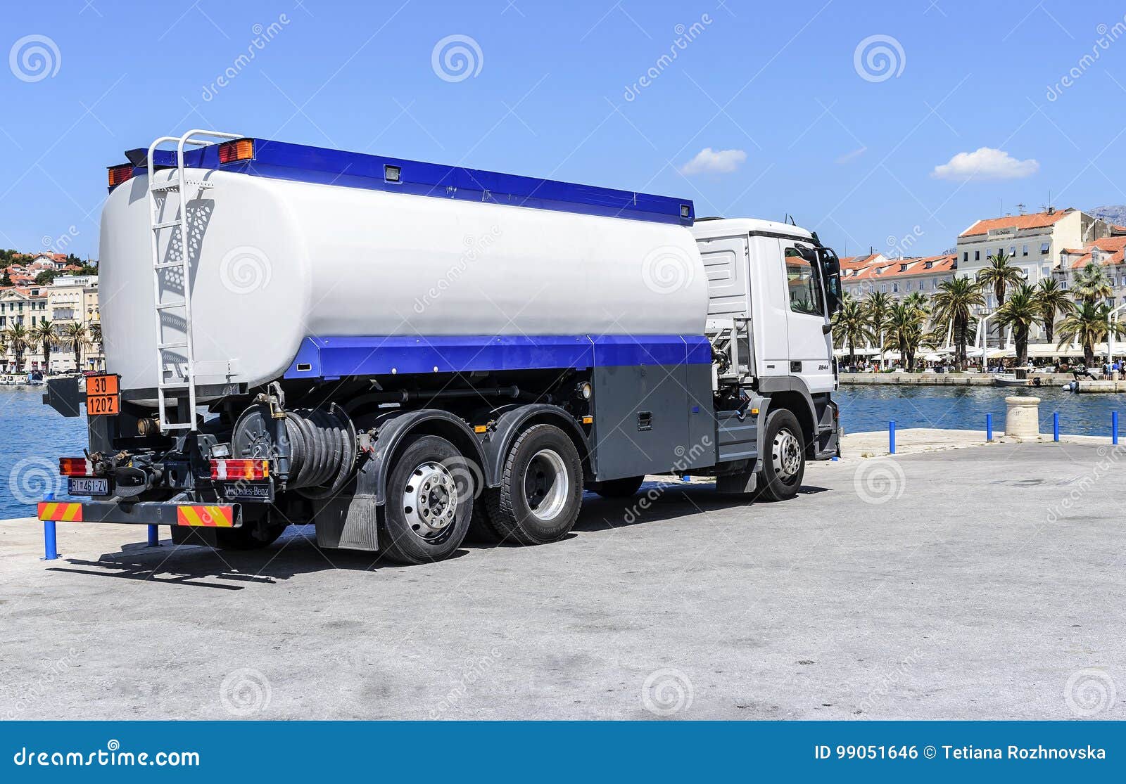 Car with a Cistern on the Seafront of Split. Editorial Photo - Image of ...