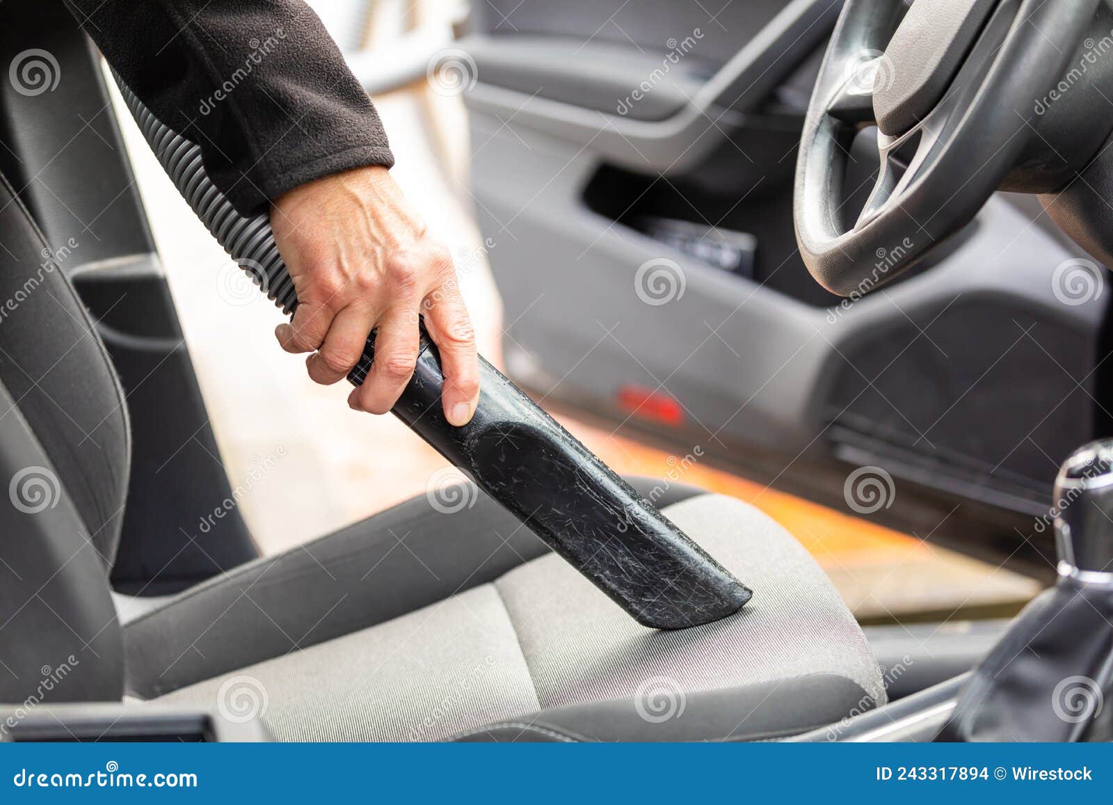 Car Cleaning with a Sucker. Stock Photo - Image of power, wheel: 243317894