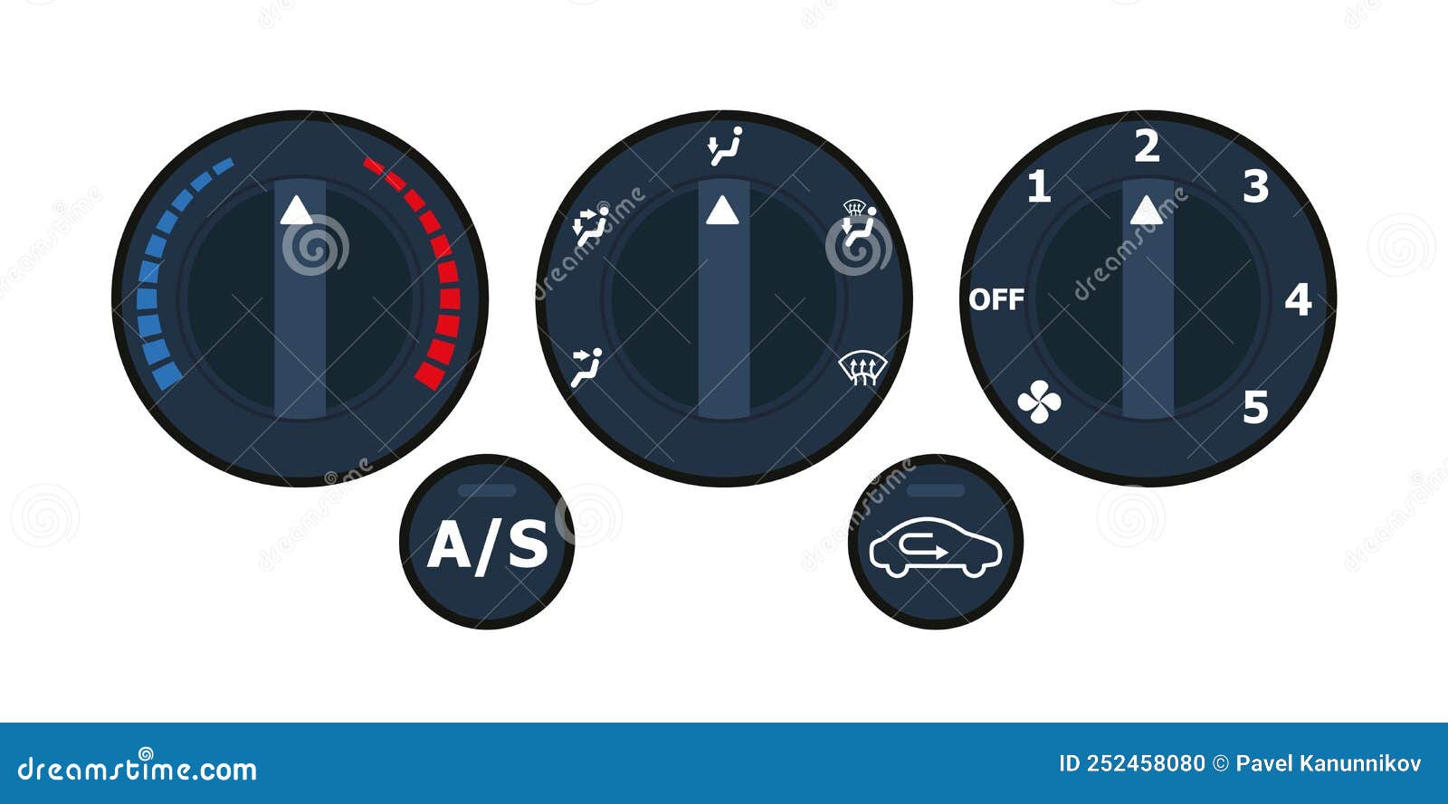 Car Climate Control with Air Condition Button, Vector Design Stock ...