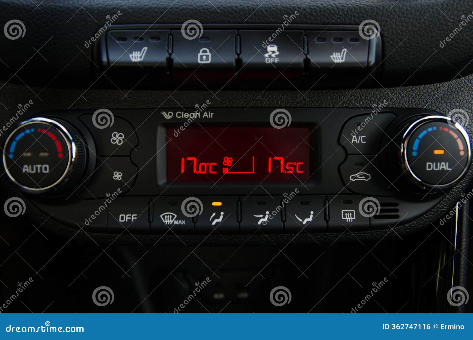Car Climate Control Panel Display Showing Temperature Settings Stock ...