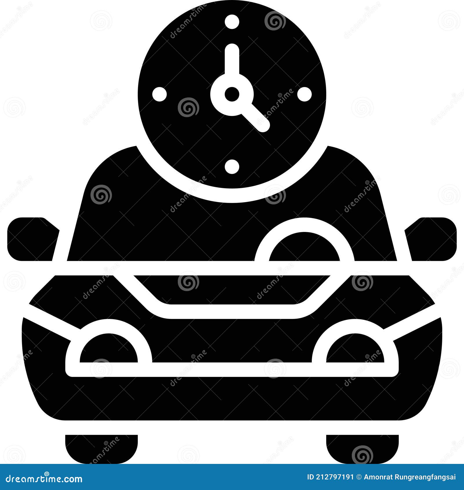 Car with Clock Icon, Parking Lot Related Vector Stock Vector ...