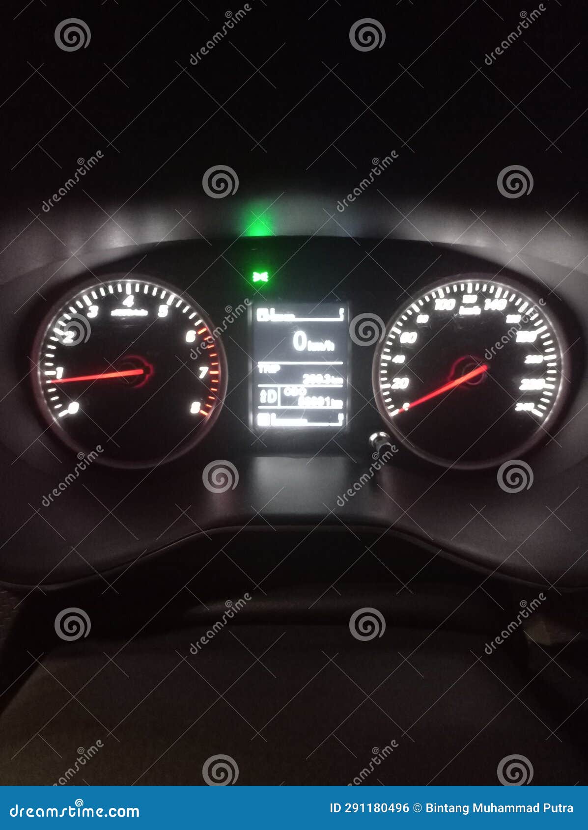 Car Cluster Speedometer at Night Stock Photo - Image of cluster ...