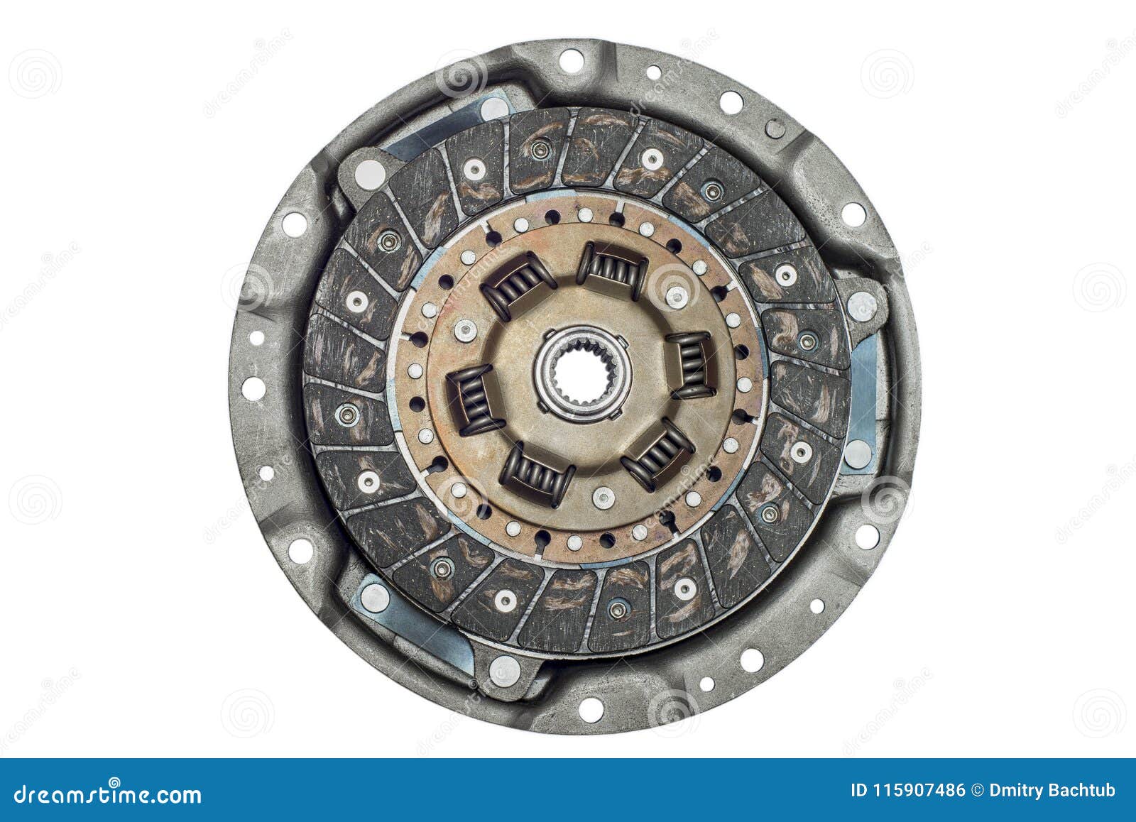 Car Clutch Elements on White Background Stock Photo - Image of gear ...