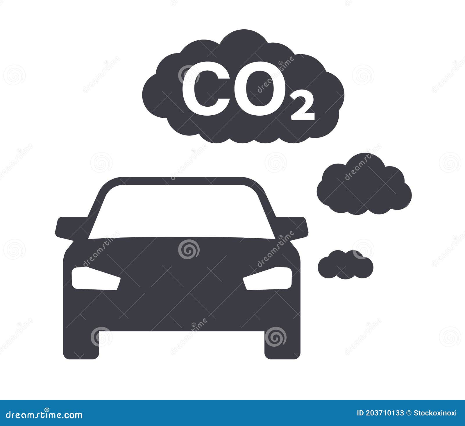 Car CO2 Clouds Symbol Traffic Pollution Icon Stock Vector ...