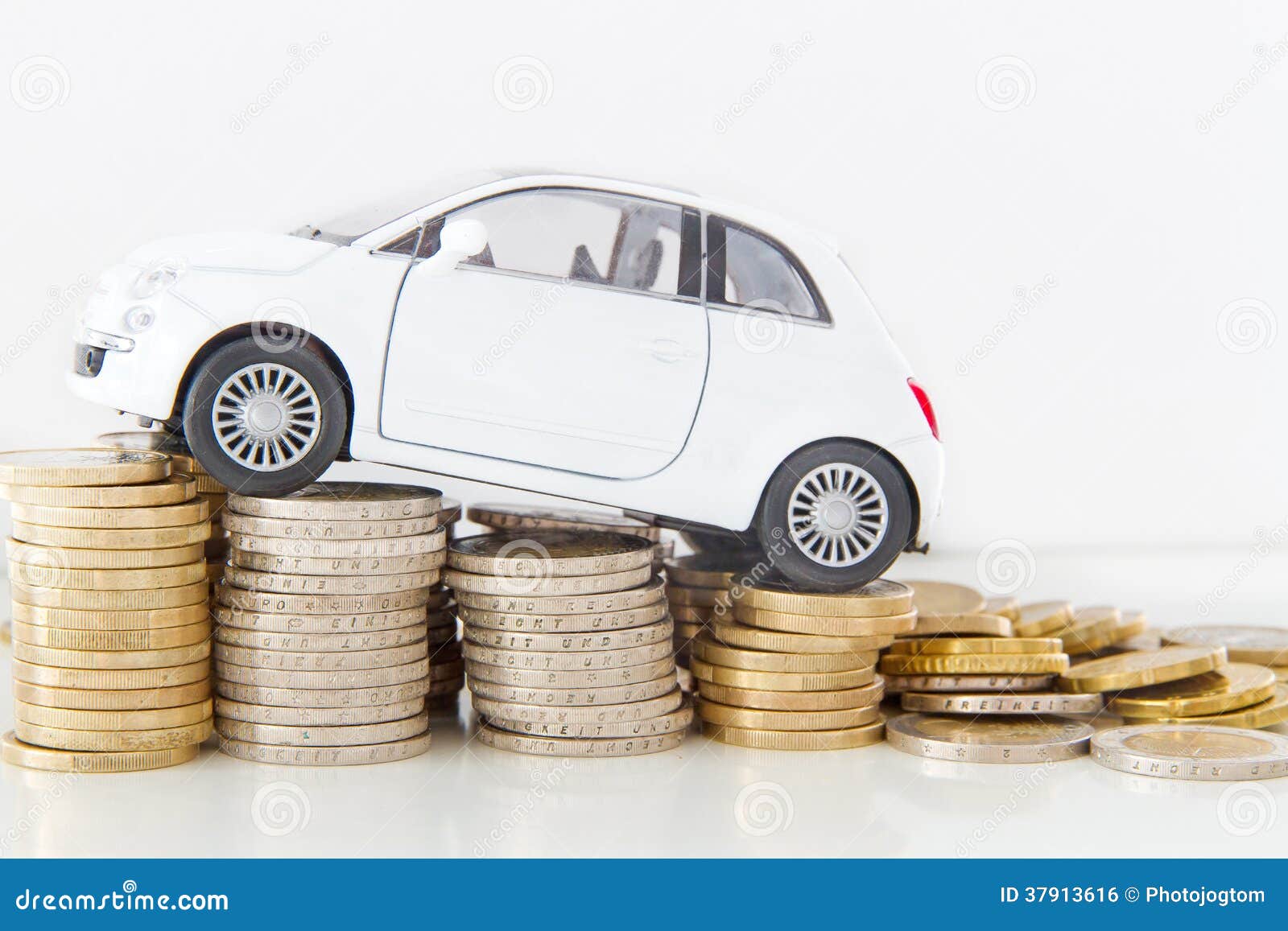 Car on coins stock photo. Image of finance, licence, financial - 37913616