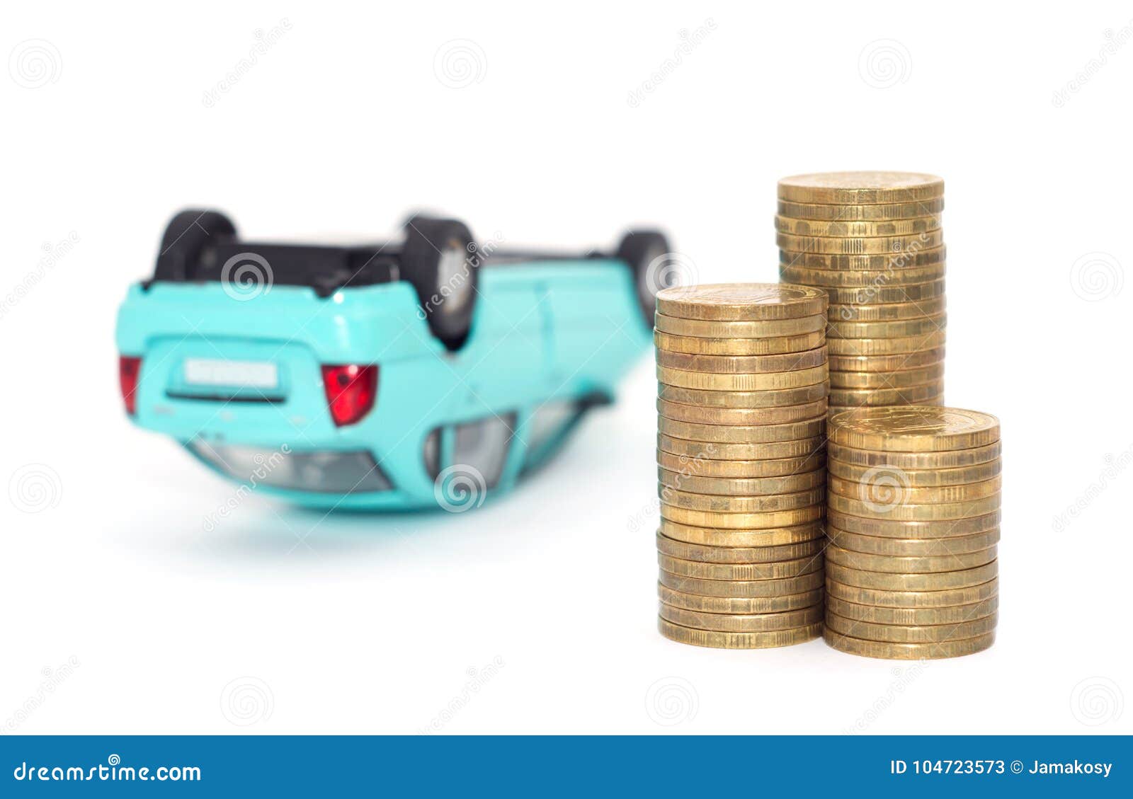 Car and Coins on a White Background Stock Image - Image of auto, cost ...