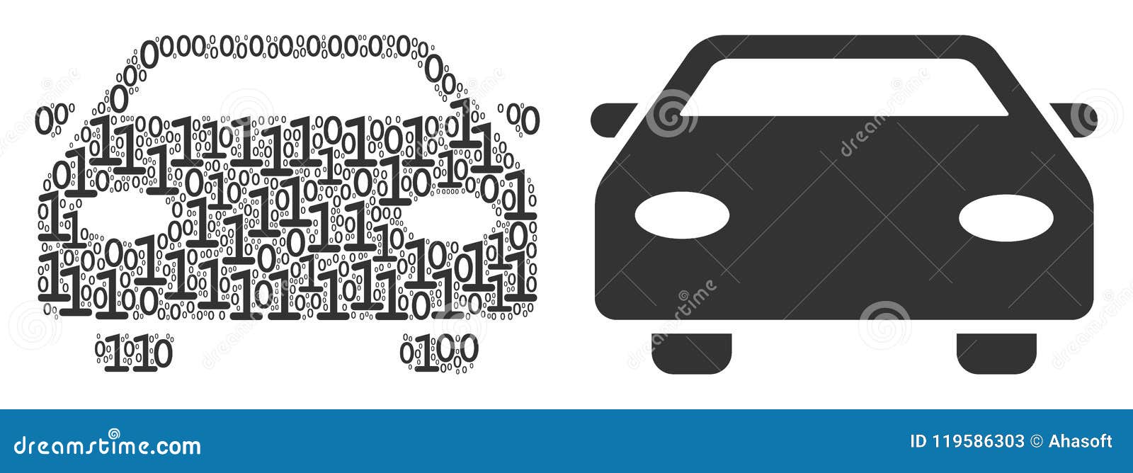 Car Collage of Binary Digits Stock Vector - Illustration of traffic ...
