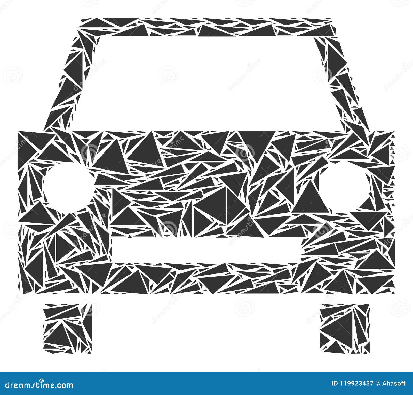 Car Mosaic of Triangles stock vector. Illustration of organized - 119923437