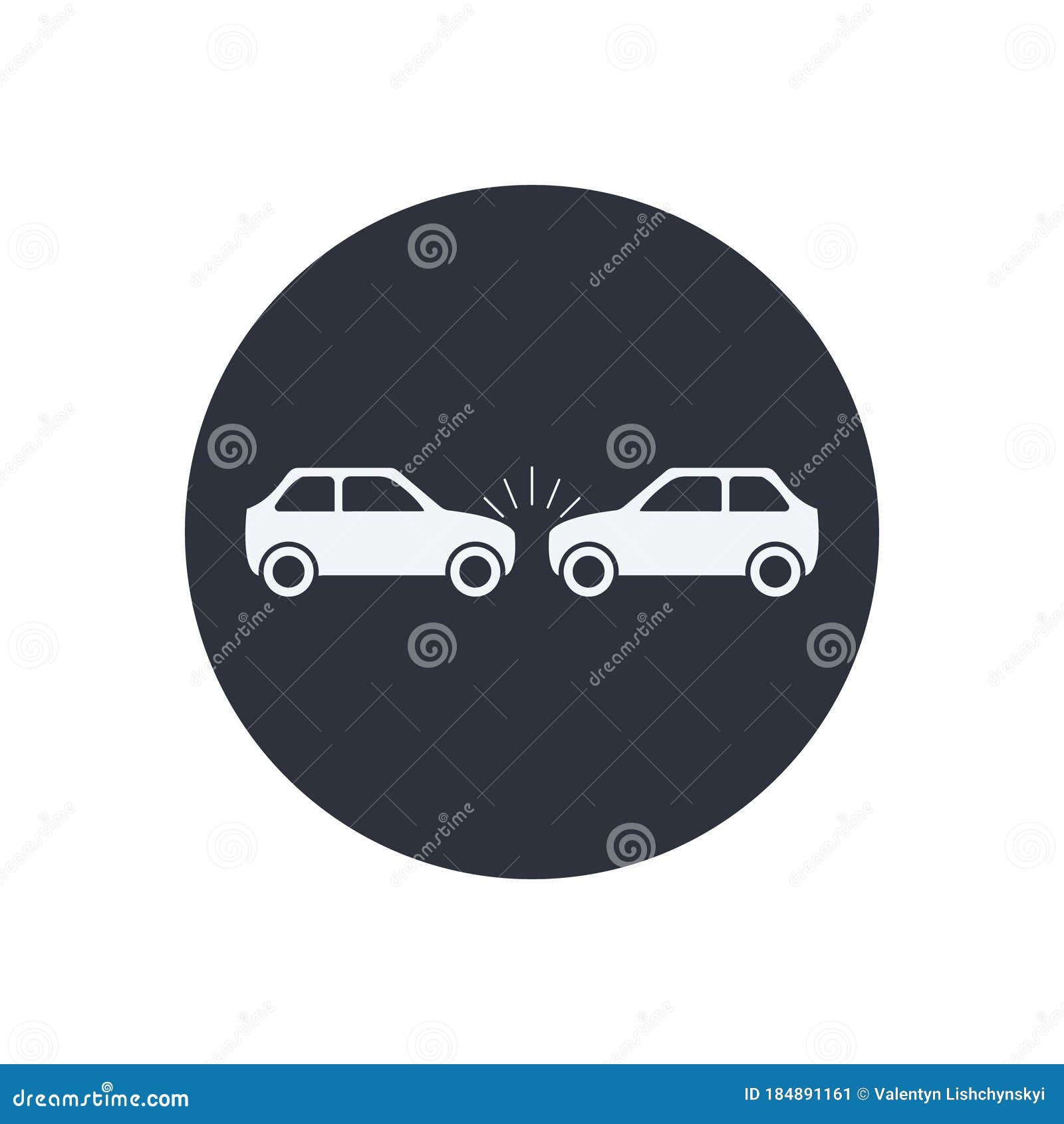 Car collision. crash icon stock vector. Illustration of element - 184891161