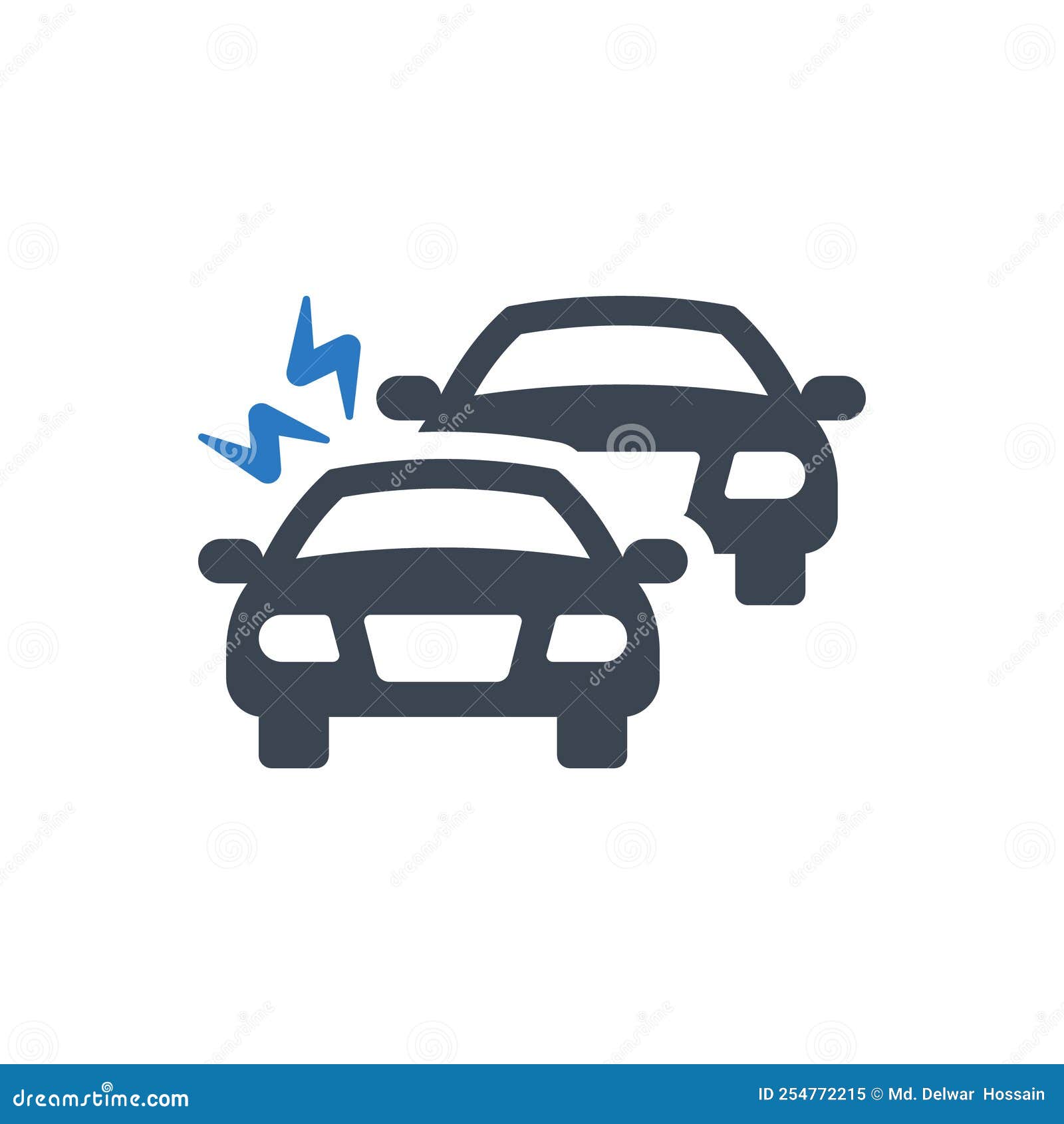 Car collision icon stock vector. Illustration of sign - 254772215