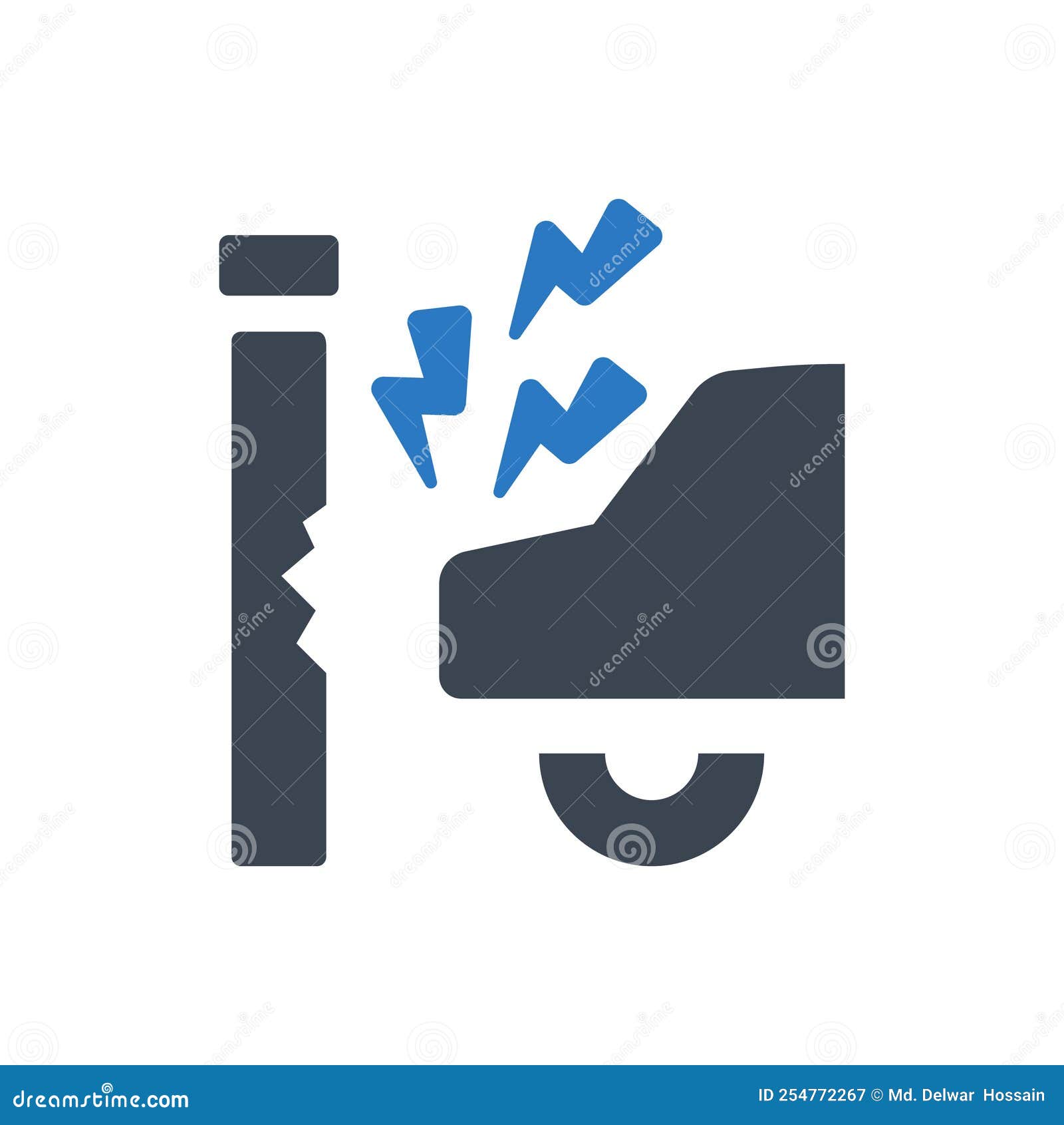 Car collision icon stock vector. Illustration of icon - 254772267