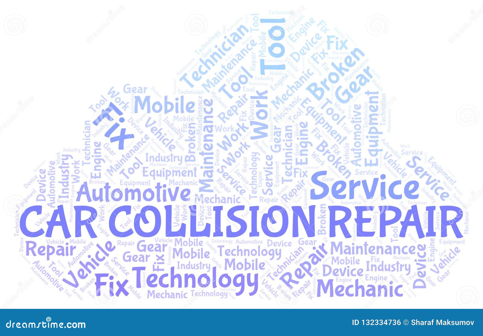 Car Collision Repair Word Cloud Stock Illustration - Illustration of ...