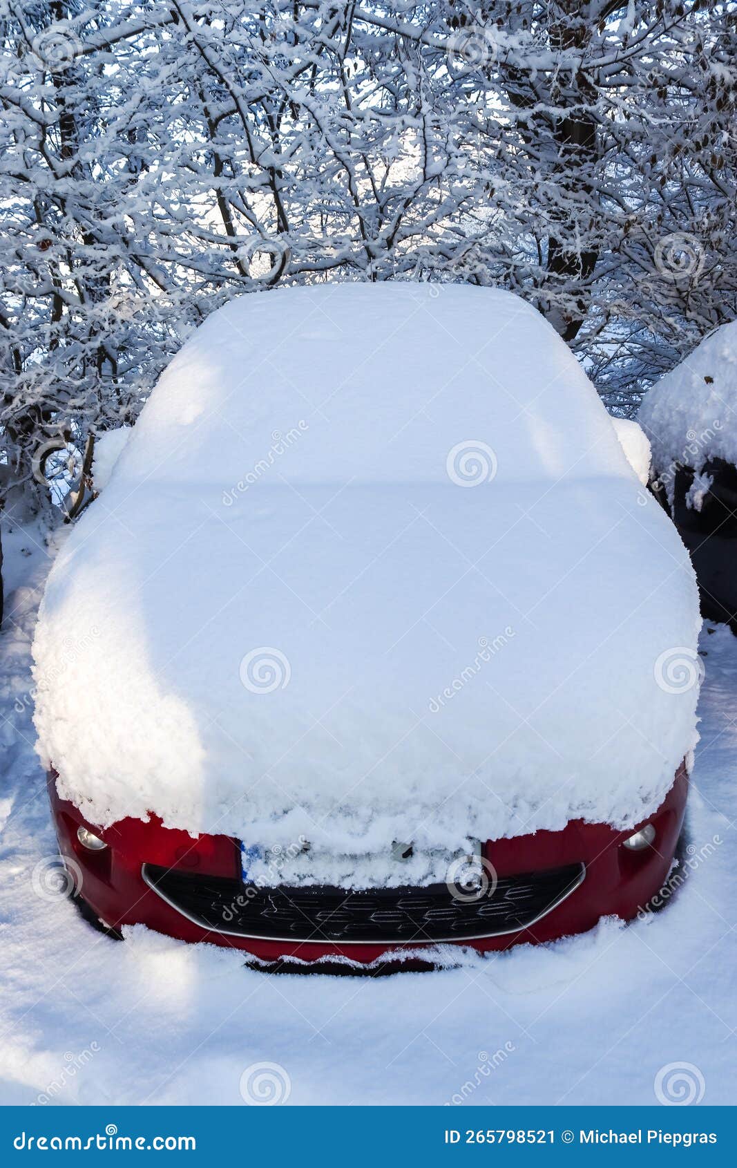 A Car Completely Covered with Thick Snow after a Snowstorm Stock Image ...