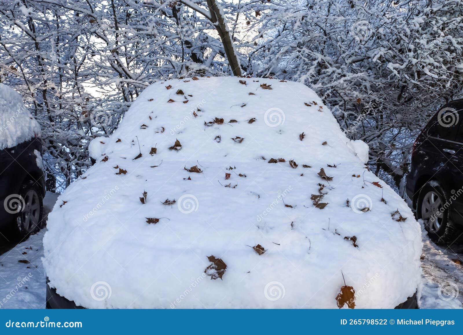 A Car Completely Covered with Thick Snow after a Snowstorm Stock Photo ...