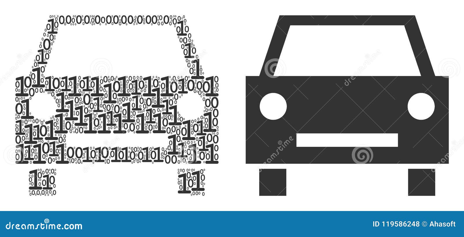 Car Composition of Binary Digits Stock Vector - Illustration of ...
