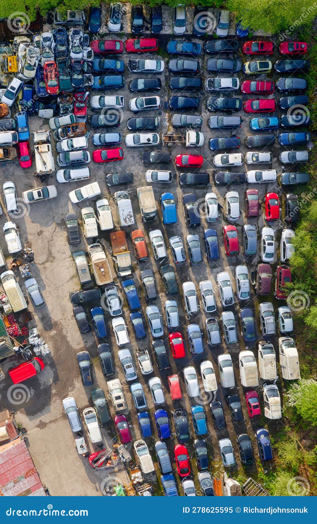 Car Compound for Scrap Metal Recycling Viewed from Above Stock Image ...