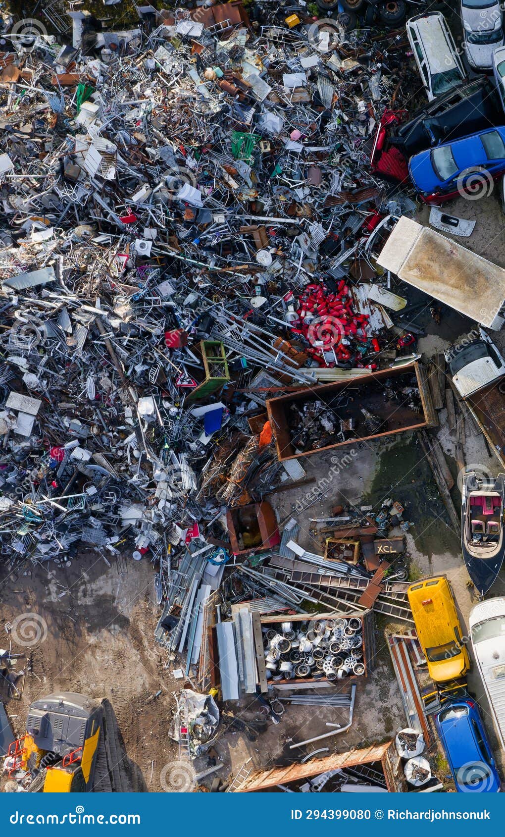 Car Compound for Scrap Metal Recycling Viewed from Above Stock Photo ...