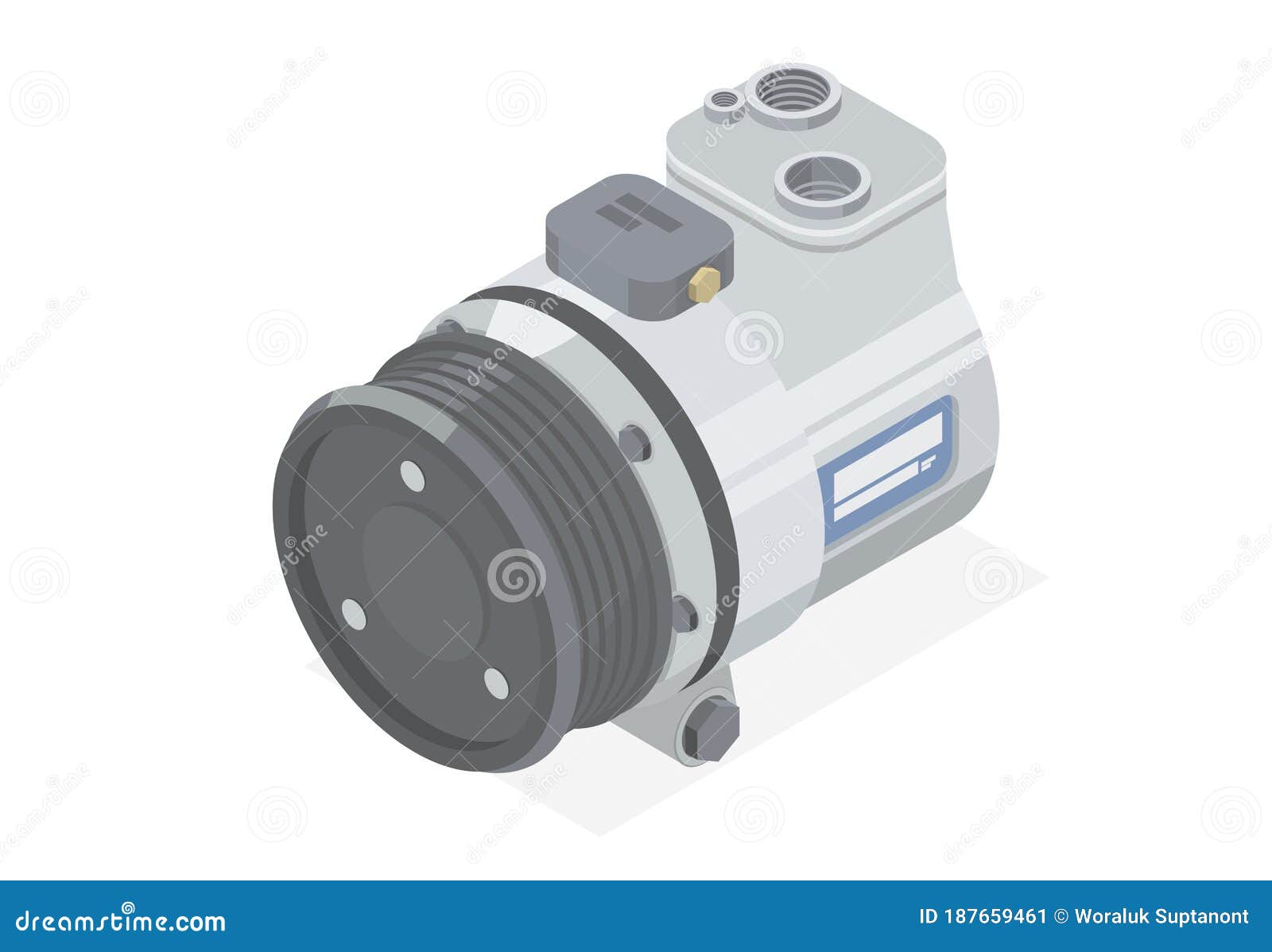 Car Compressor Isometric Simple Designed Stock Vector - Illustration of ...