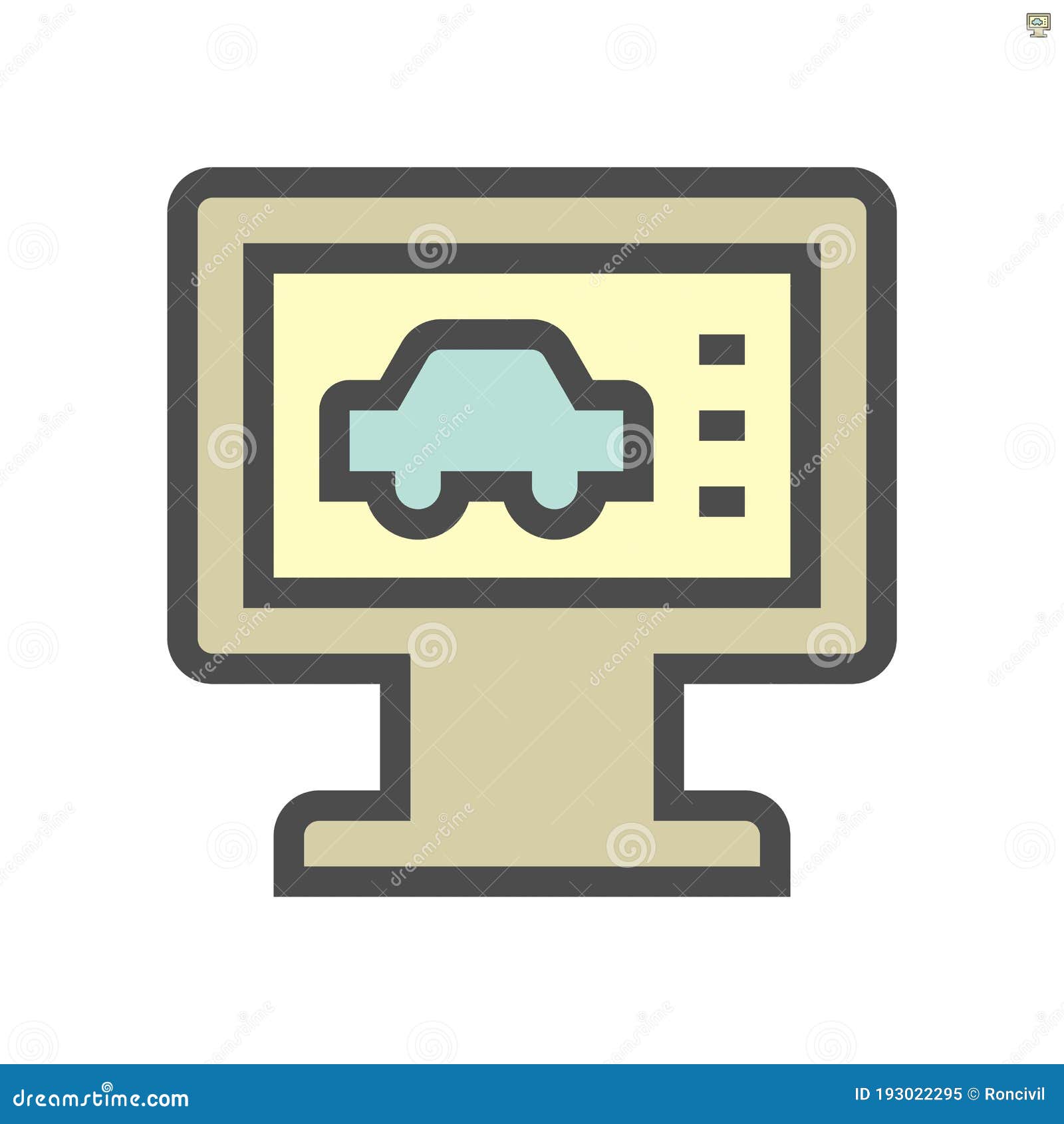 Car and computer icon stock vector. Illustration of perfect - 193022295